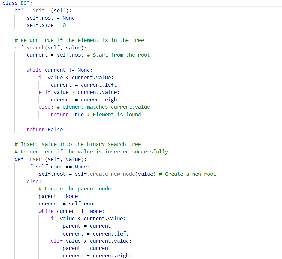 Solved Derived Binary Search Tree Specification: In this | Chegg.com