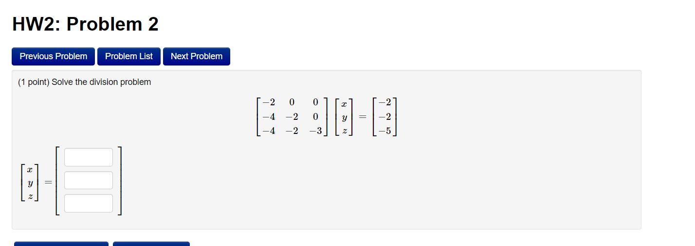 Solved HW2: Problem 2 Previous Problem Problem List Next | Chegg.com