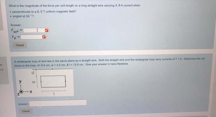 Solved What is the magnitude of the force per unit length on | Chegg.com