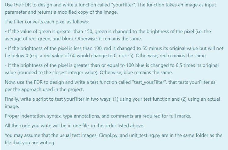 Solved Use the FDR to design and write a function called | Chegg.com