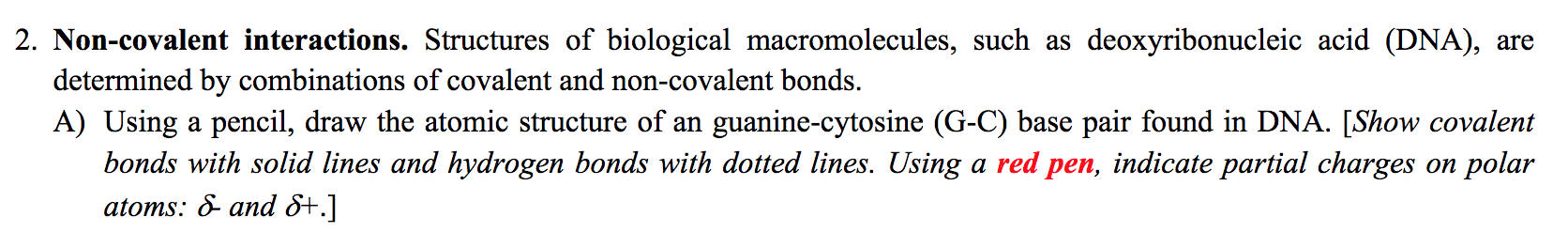 Solved 2. Non-covalent interactions. Structures of | Chegg.com