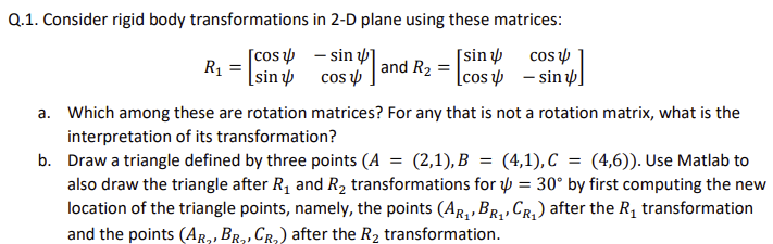 Solved ով ' ) and R2 = Q.1. Consider rigid body | Chegg.com