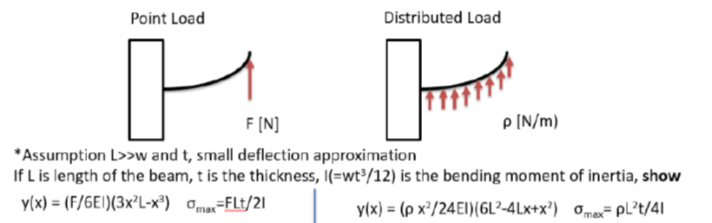 Solved Point Load Distributed Load F IN] p IN/m) Assumption | Chegg.com