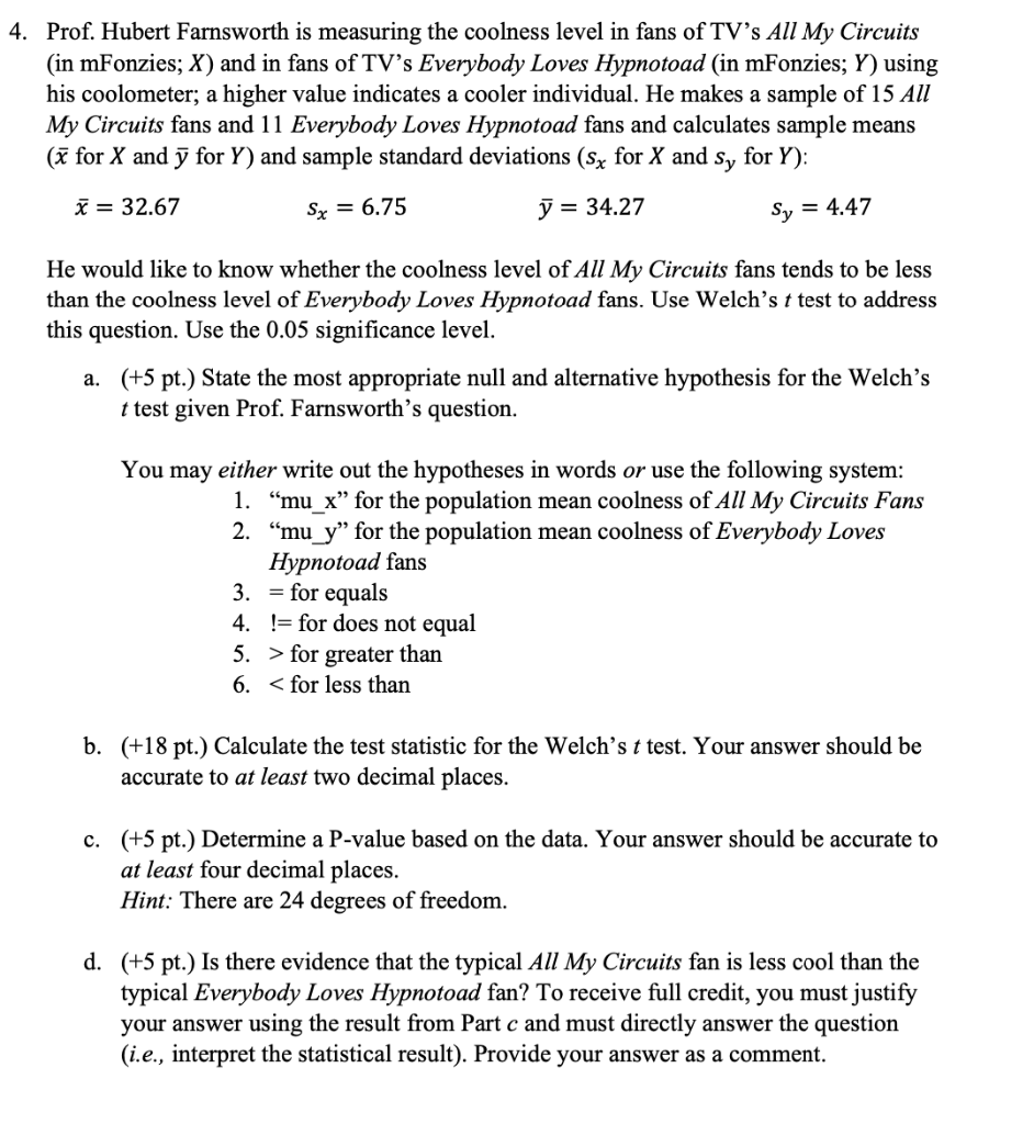 4. Prof. Hubert Farnsworth is measuring the coolness | Chegg.com
