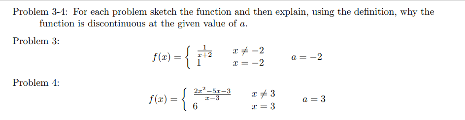 Solved Problem 3-4: For each problem sketch the function and | Chegg.com