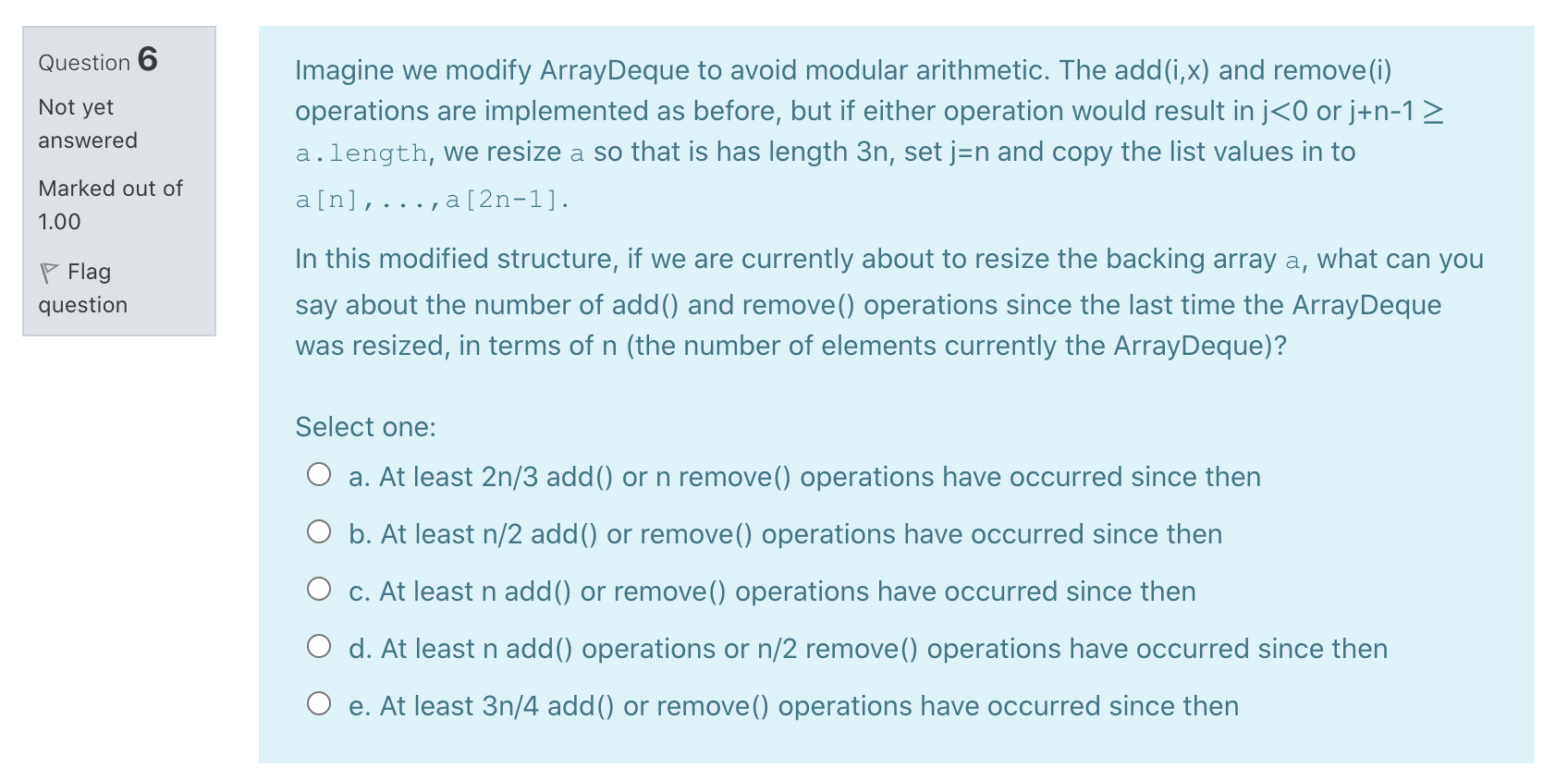 Solved Question 6 Not yet answered Marked out of 1.00 | Chegg.com