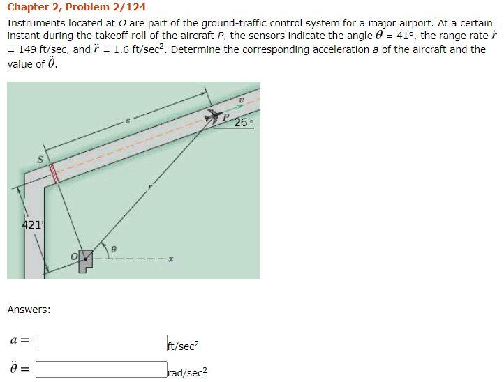 Solved Chapter 2, Problem 2/124 Instruments located at O are | Chegg.com