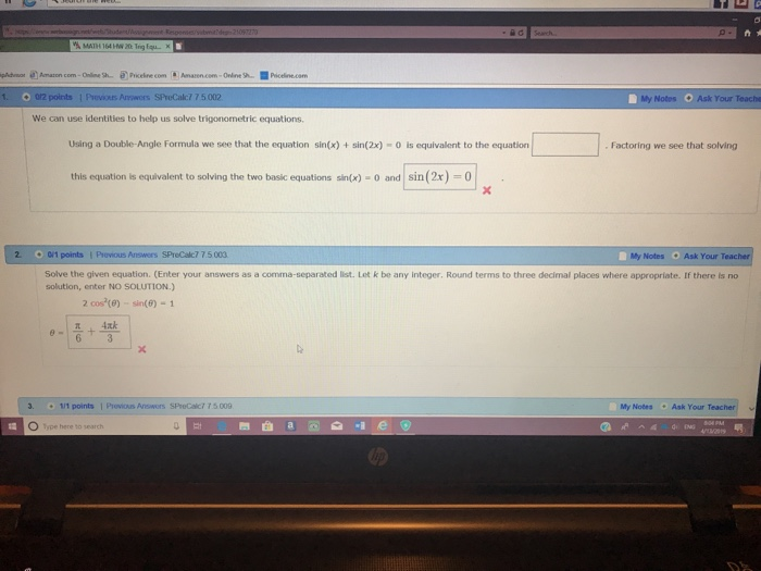 Solving Trigonometric Equations Double Angles - Tessshebaylo