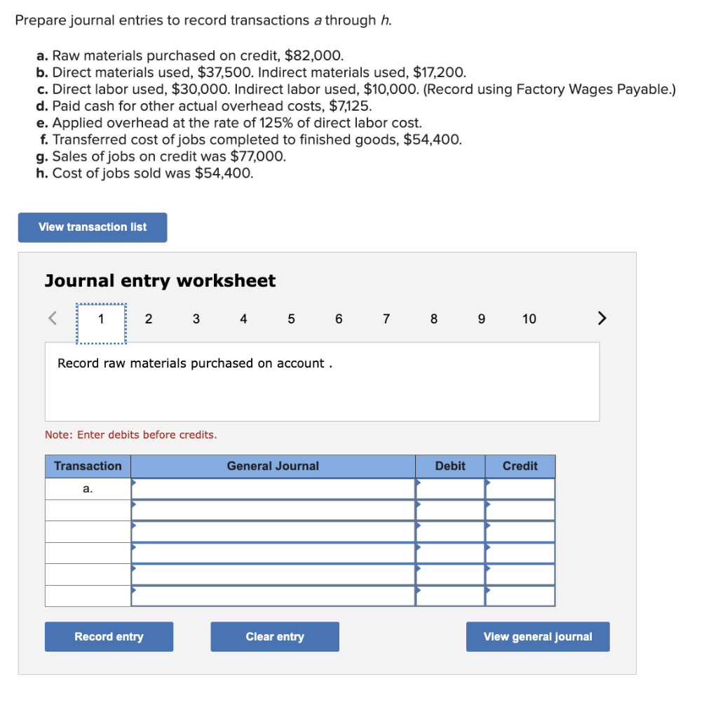 Solved Prepare journal entries to record transactions a | Chegg.com