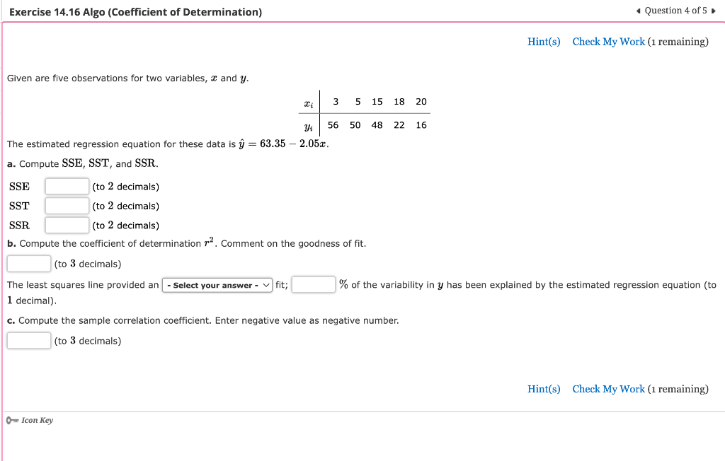 Solved Exercise 14.16 Algo (Coefficient of Determination) 4 | Chegg.com