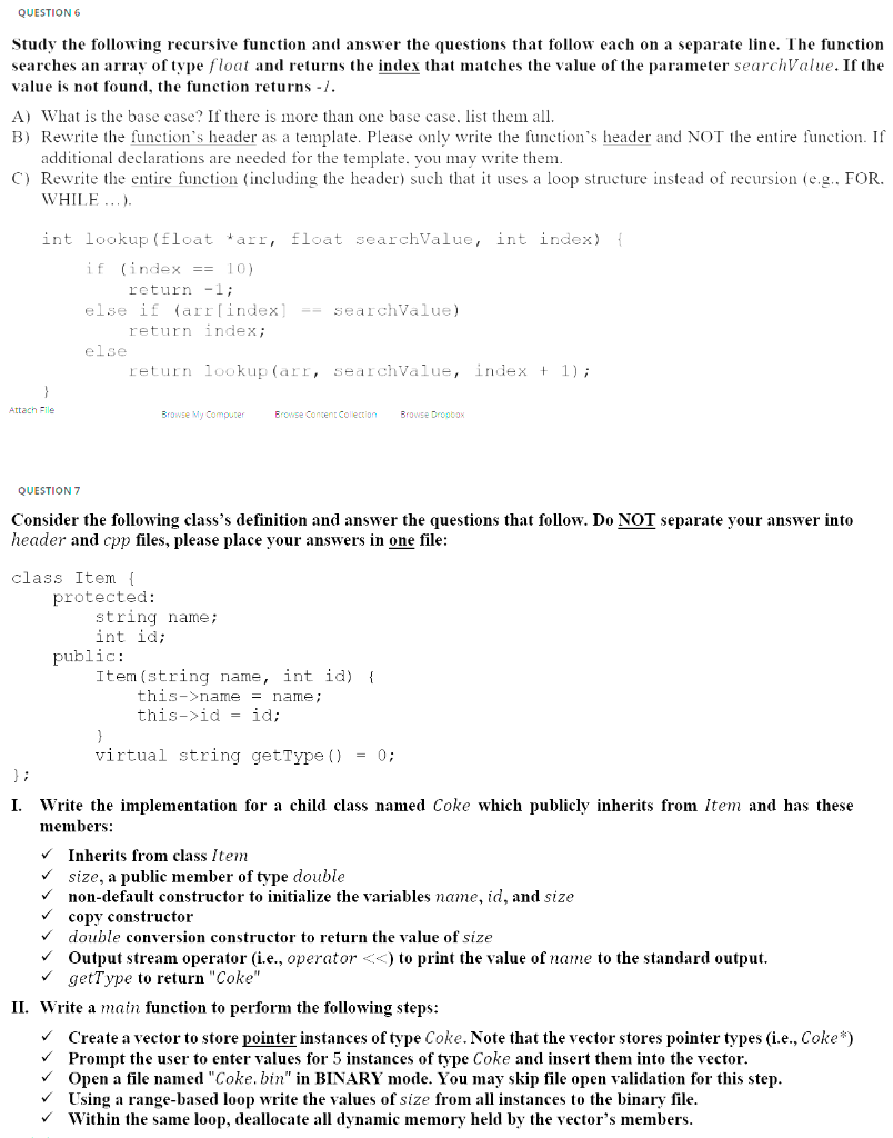 Solved QUESTION 6 Study the following recursive function and | Chegg.com