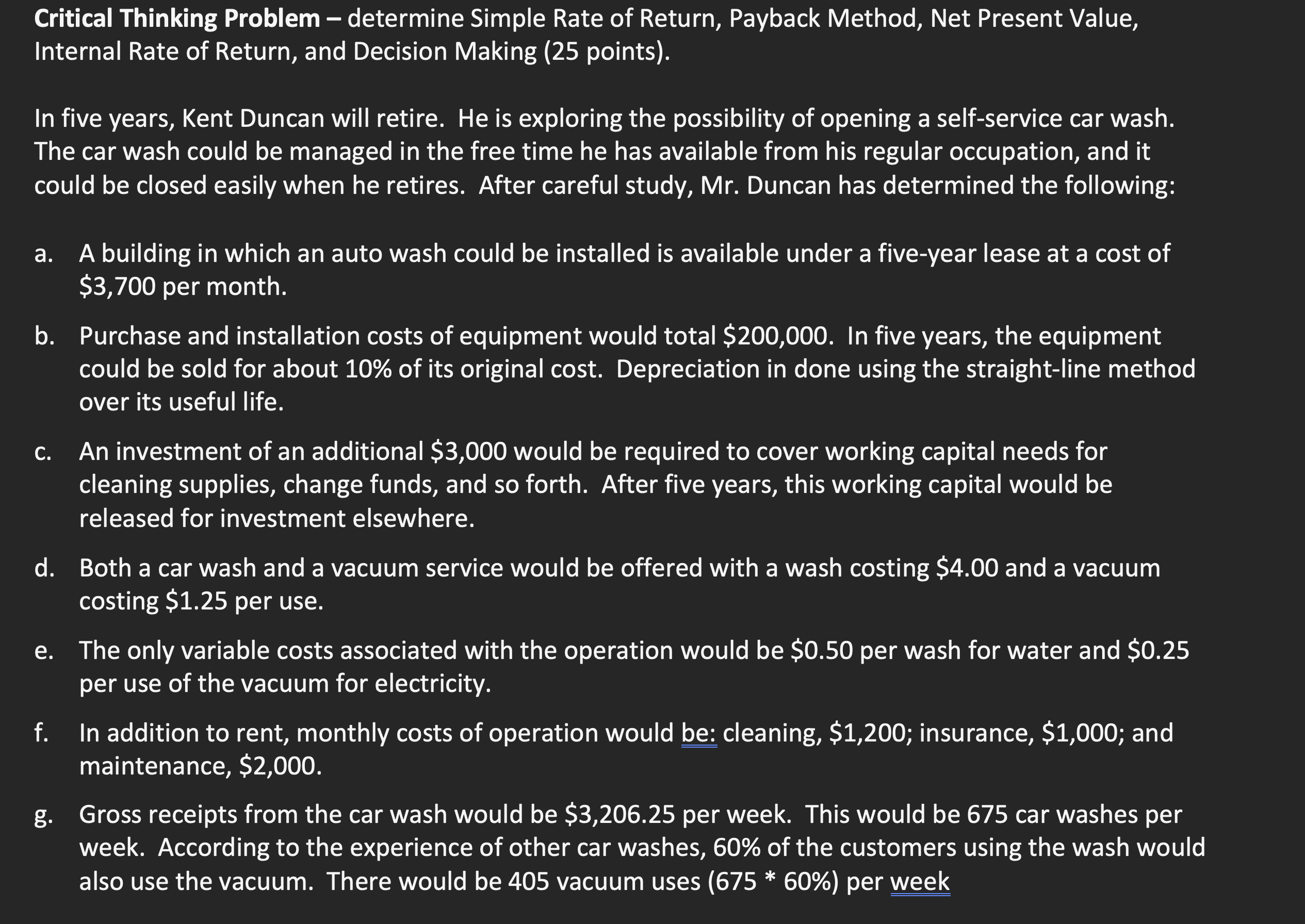 Solved Critical Thinking Problem - determine Simple Rate of | Chegg.com