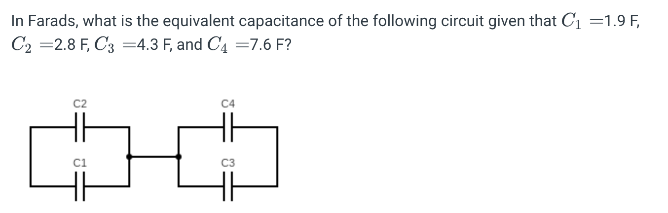 Solved In Farads, what is the equivalent capacitance of the | Chegg.com