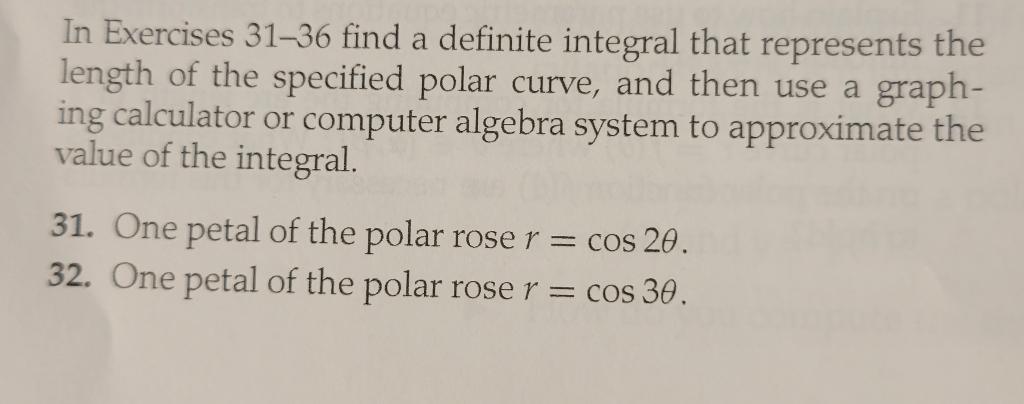 Solved In Exercises 31-36 find a definite integral that | Chegg.com