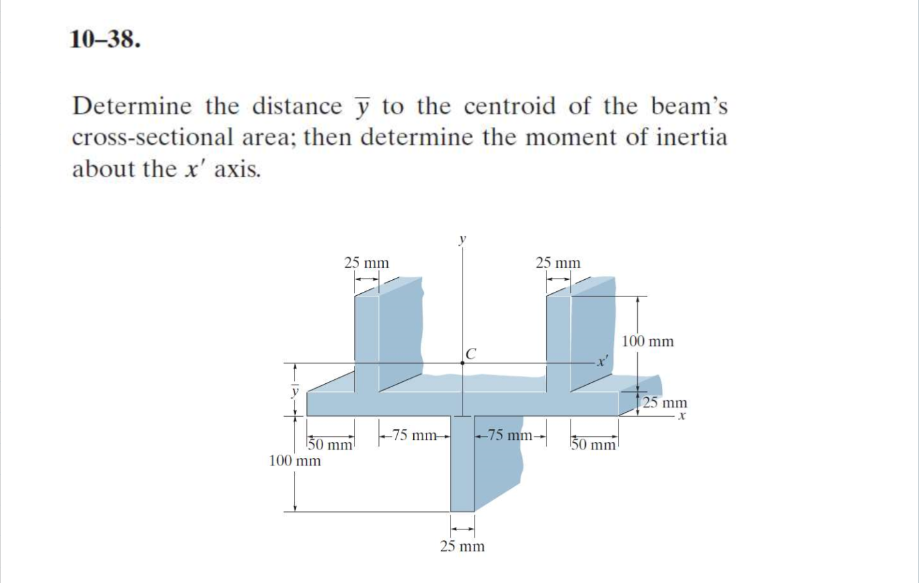 Solved Determine the distance yˉ to the centroid of the | Chegg.com