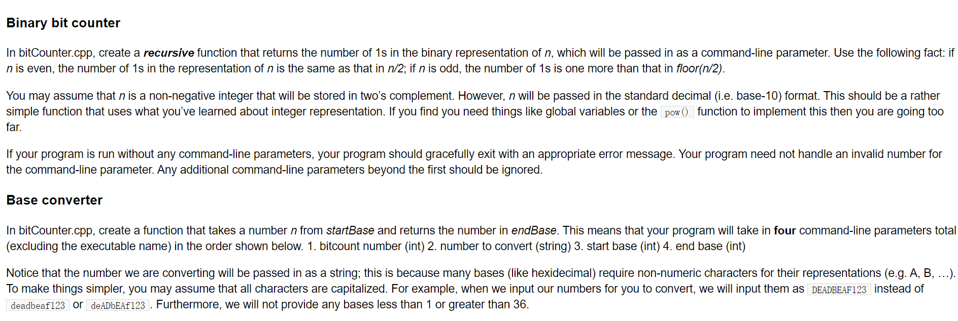 Solved Binary Bit Counter In Bitcountercpp Create A