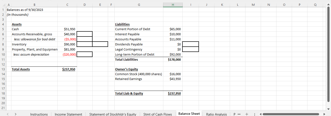 Rebound Financial Statements Assignment.xlsx Download | Chegg.com