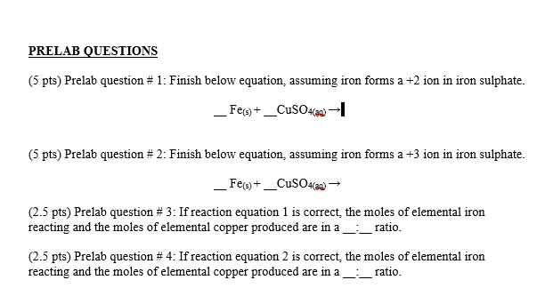 Solved PRELAB QUESTIONS (5 pts) Prelab question #1: Finish | Chegg.com Solved PRELAB QUESTIONS (5 pts) Prelab question #1: Finish | Chegg.com