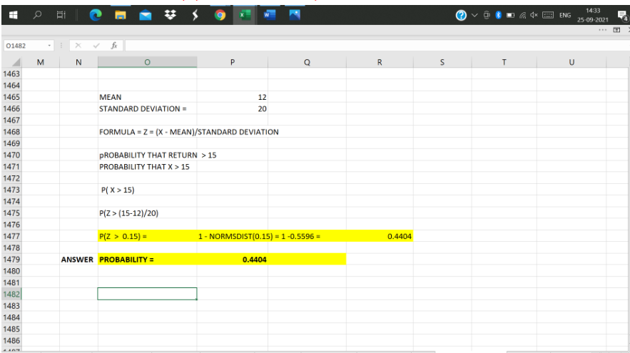 Solved How did you get 0.5596? What are the inputs in excel | Chegg.com
