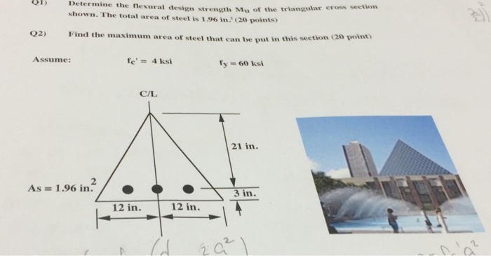 Solved determine the flexural design strength Mu of the | Chegg.com