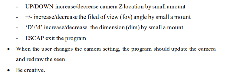 Solved /**** Asiignment#2: Camera Control ****/ #include | Chegg.com