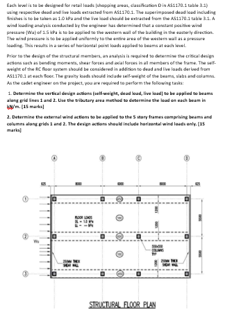 Each level is to be designed for revail loads | Chegg.com