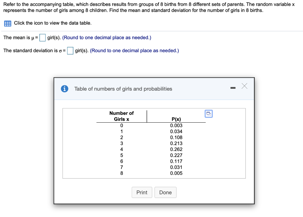 Solved Refer to the accompanying table, which describes | Chegg.com