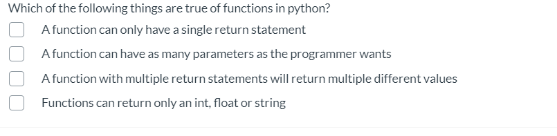 Solved Which of the following things are true of functions | Chegg.com