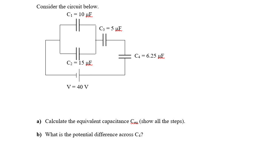 a) ﻿Calculate the equivalent capacitance Ceq | Chegg.com