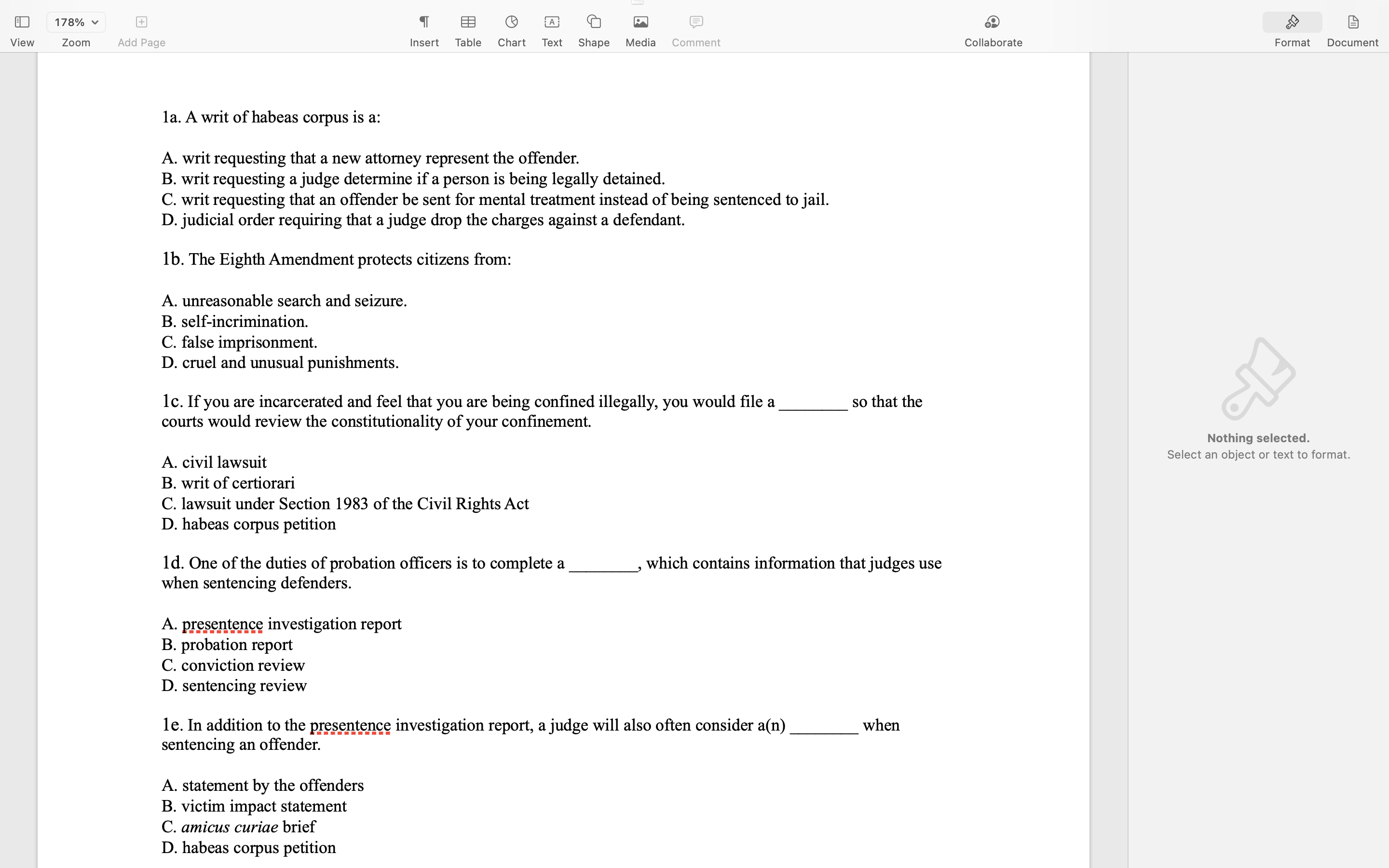 Solved 191% v + A CL 9 View Zoom Add Page Insert Table Chart | Chegg.com