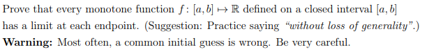 Solved Prove that every monotone function f:[a,b]↦R defined | Chegg.com