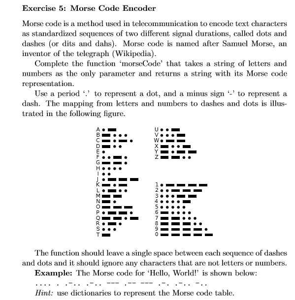 Solved This Is Test Code Exercise 5 Morse Code Encoder