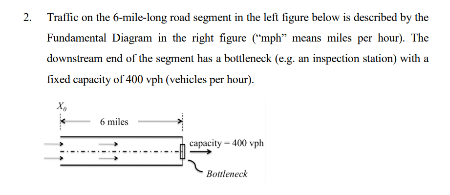 Traffic on the 6-mile-long road segment in the left | Chegg.com