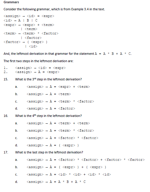 Solved Grammars Consider the following grammar, which is | Chegg.com