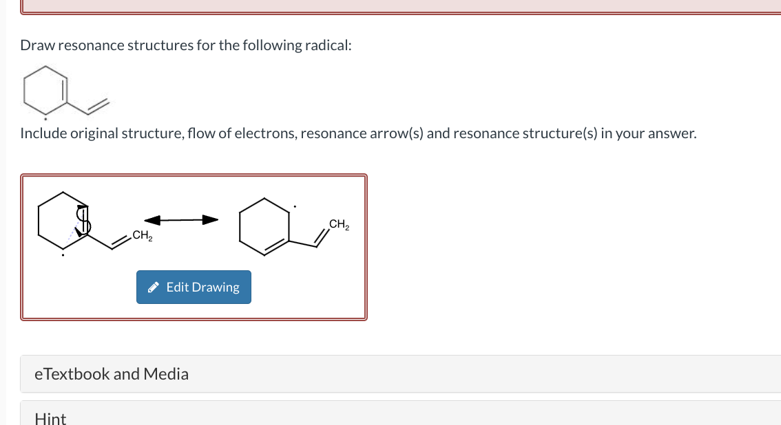 Solved Draw resonance structures for the following radical: | Chegg.com