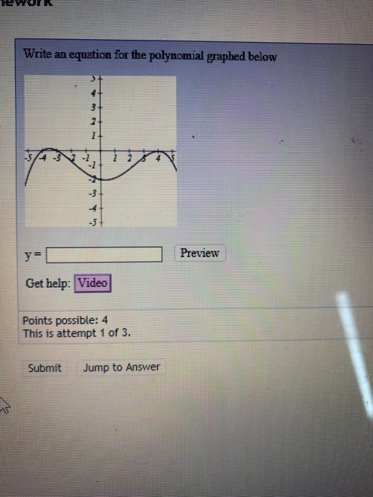 Solved Write an equation for the polynomial graphed below | Chegg.com