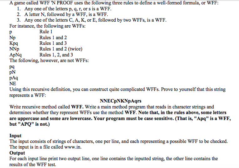 A game called WFF 'N PROOF uses the following three | Chegg.com