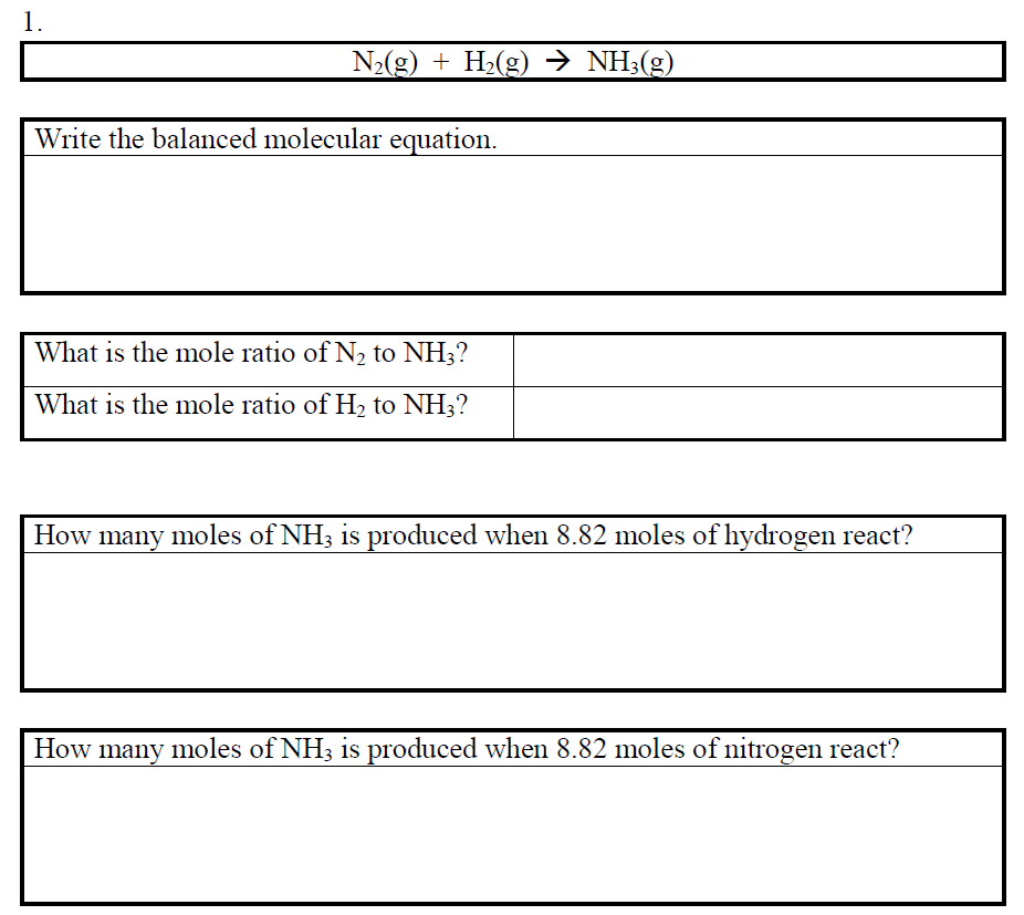 Solved N2(g) + H2(g) → NH3(g) Write the balanced molecular | Chegg.com