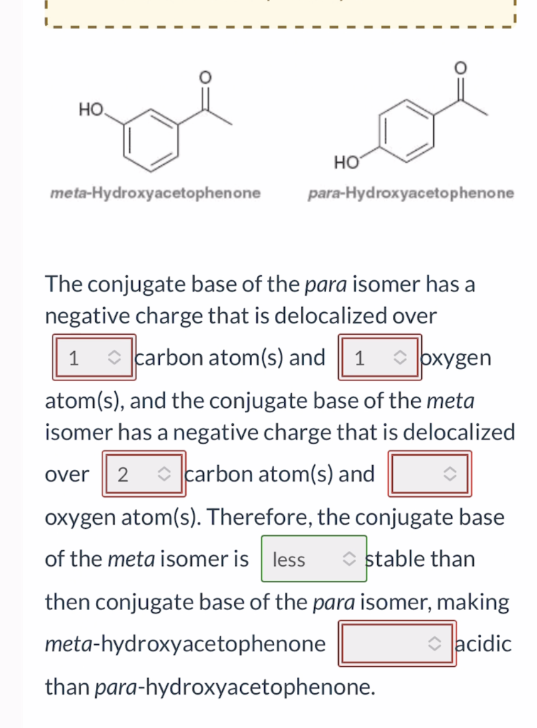 Solved The conjugate base of the para isomer has a negative | Chegg.com
