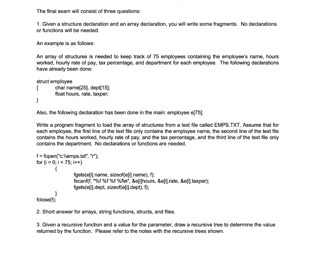 Solved This is a C programming language assignment. Could | Chegg.com