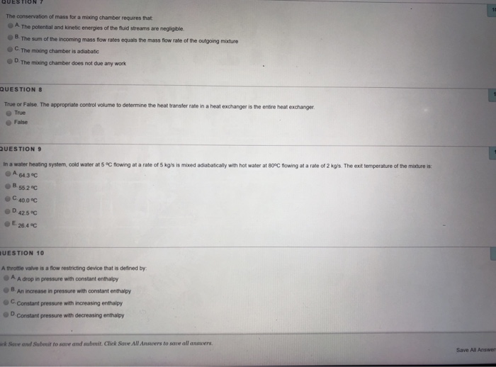 Solved QUESTION 1 Enthalpy includes A. Internal energy and | Chegg.com