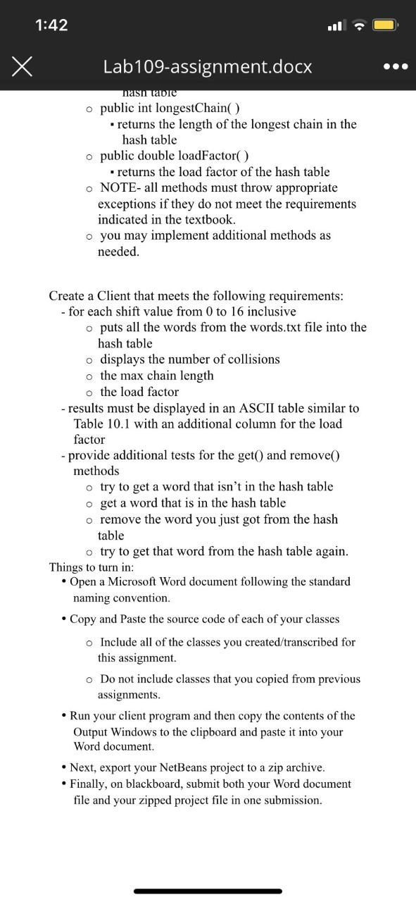 1:41 X Lab109-assignment.docx CSCI 161 Fall 2019 | Chegg.com