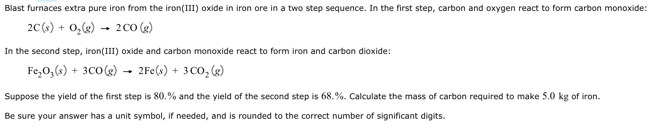 Solved \\[ 2 \\mathrm{C}(s)+\\mathrm{O}_{2}(g) \\rightarrow | Chegg.com