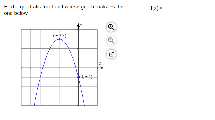 Solved Find A Quadratic Function F Whose Graph Matches The 5704