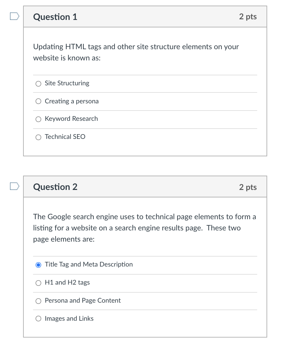 Solved Question 1 2 pts Updating HTML tags and other site | Chegg.com