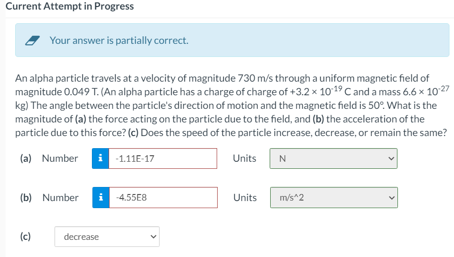 Solved Current Attempt in Progress Your answer is partially | Chegg.com