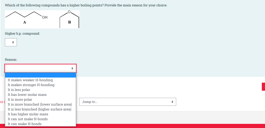 Solved Higher b.p. compound: Reason: | Chegg.com