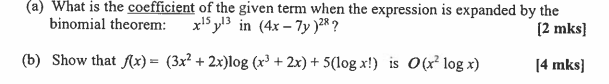 Solved (a) What is the coefficient of the given term when | Chegg.com