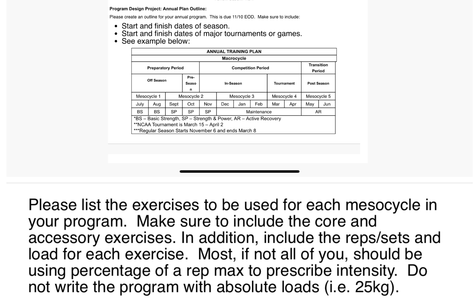 Solved Please list the exercises to be used for each | Chegg.com