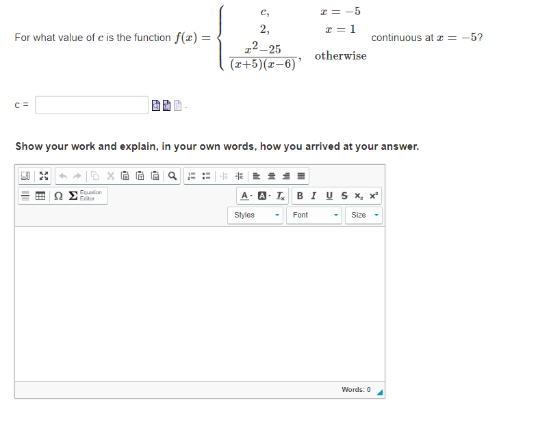 Solved For what value of c is the function | Chegg.com